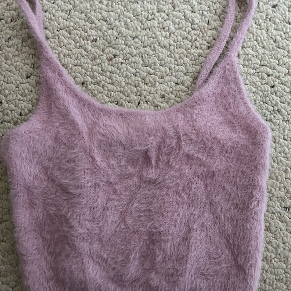 Kendall & Kylie | Tops | Kendall Kylie Pink Fuzzy Top | Poshmark